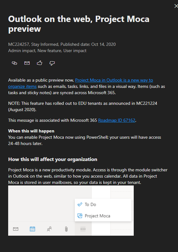 My review on Outlook Spaces AKA Project Moca – EMS Route
