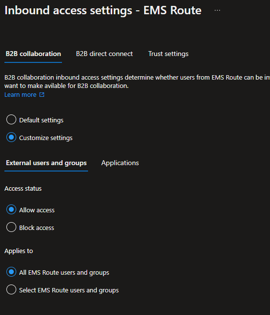 Azure AD Cross-Tenant Access with B2B Direct Connect – EMS Route