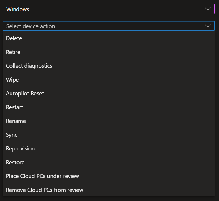 Microsoft Intune Bulk Device Actions – EMS Route
